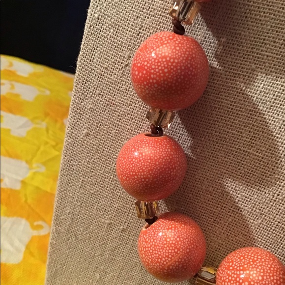 Jewelry | Salmon Color Ceramic Beads Necklace Handmade | Poshmark